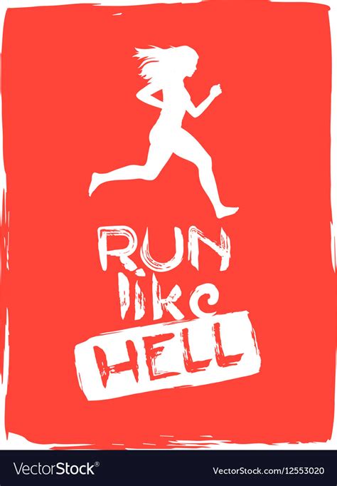 Run Like Hell Running Woman Royalty Free Vector Image