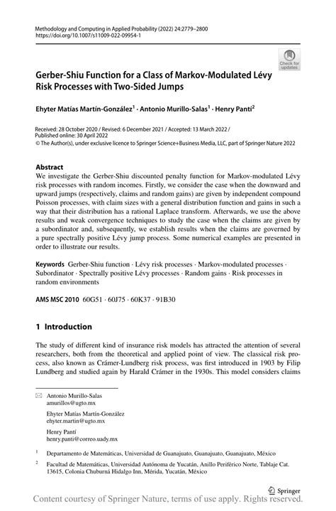 Gerber Shiu Function For A Class Of Markov Modulated Lévy Risk