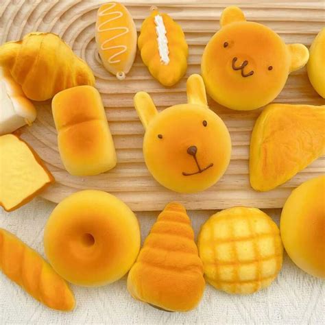 6pcs Random Realistic Pu Foam Bread Buns Pineapple Buns Red Bean Buns