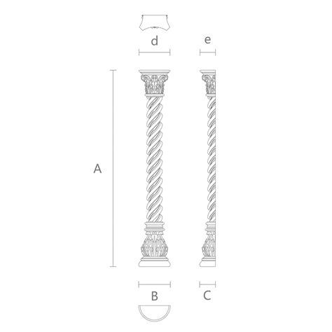 Dd 002r Round Column Wooden Columns Acanthus Leaf