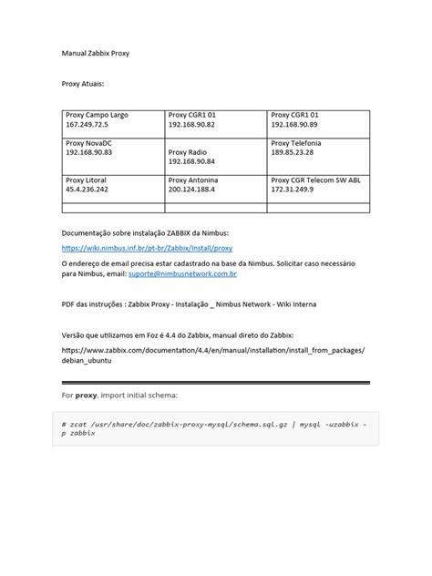 Manual Zabbix Proxy Pdf