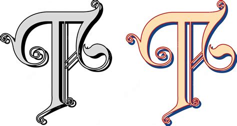 Premium Vector Vintage Letter T Monogram Alphabet Capital Floral Dragon Initial Letters