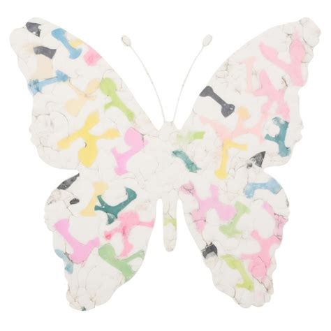 Butterfly Shape Marble Distort Shape Art White Background Creativity