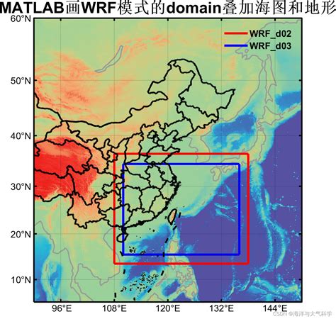 Matlab画wrf模式的domain叠加海图和地形wrf嵌套区域绘图 Csdn博客 Matlab画wrf模式的domain叠加海图和地形wrf嵌套区域绘图 Csdn博客