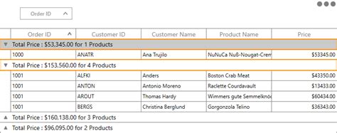 Summaries In WPF DataGrid Control Syncfusion