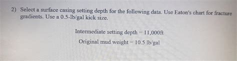 Solved A 2 Select A Surface Casing Setting Depth For The