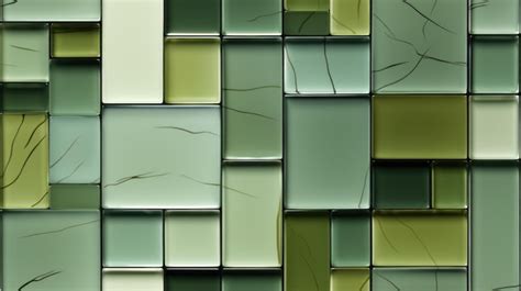 Premium Photo Seamless Panoramic Interior Pattern With Green Tiles