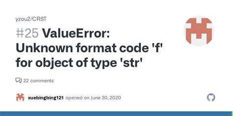 ValueError Unknown Format Code F For Object Of Type Str Issue 25 Yzou2 CRST GitHub