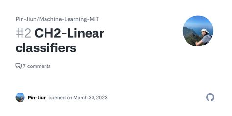Ch2 Linear Classifiers · Issue 2 · Pin Jiunmachine Learning Mit · Github