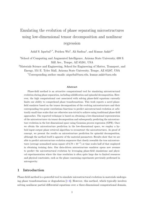 Pdf Emulating The Evolution Of Phase Separating Microstructures Using