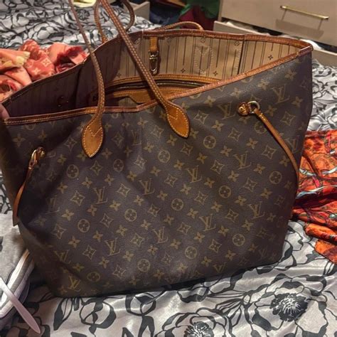Brown Louis Vuitton Neverfull Mm Bag Luxury Depop