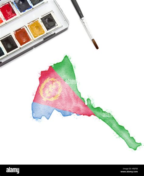 A Watercolor Painting Of Eritrea In The National Colors Series Stock Photo Alamy