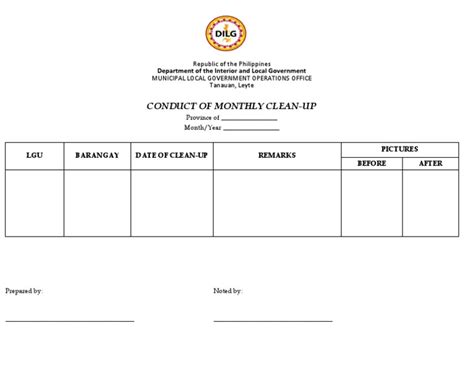 Clean Up Form Pdf