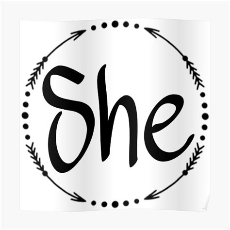 She Her Hers Arrow Circle Pronouns Poster For Sale By Pronouns R Us Redbubble
