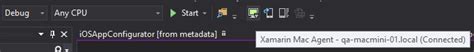 C Xamarin Not Starting Remotely On Mac Agent From Windows IOS Tests Are Not Supported On