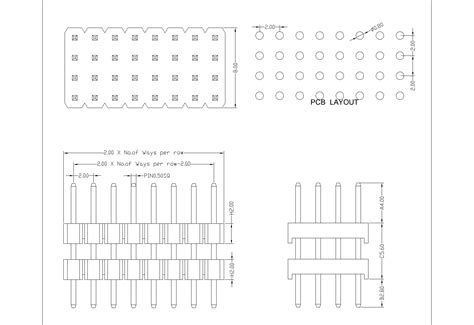 2 0mm Pin Header Four Rows Bi Plastic 180 Degree High Quality 2 0mm
