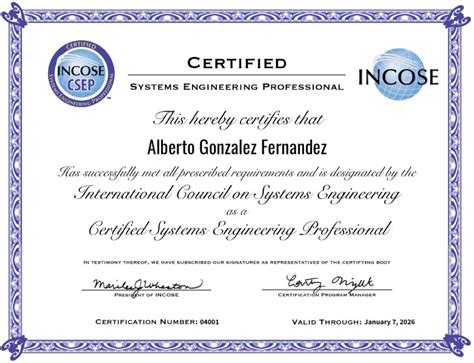 Alberto González Fernández On Linkedin Incose Sep Csep Systemsengineering Certification