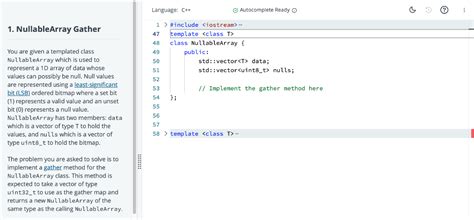 solved language c autocomplete ready o 1 nullablearray