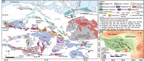 A Digital Elevation Model Showing Tectonic Division Of The Tibetan