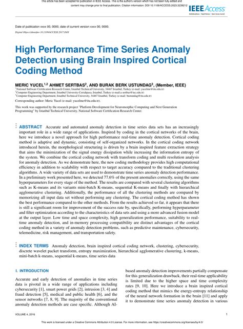 Pdf High Performance Time Series Anomaly Detection Using Brain