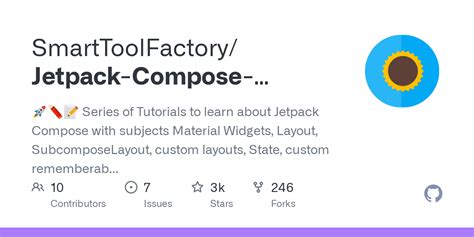 Github Smarttoolfactoryjetpack Compose Tutorials 🚀🧨📝 Series Of Tutorials To Learn About
