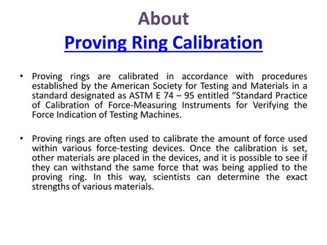 Ppt Proving Ring Calibration Powerpoint Presentation Free Download Id1389606