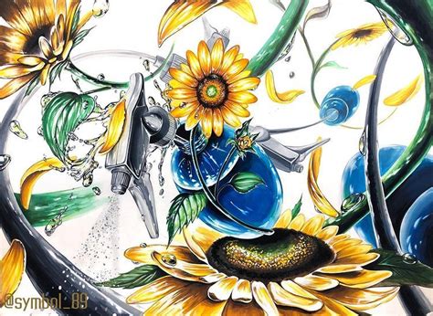 Instagram의 기호t 입시그림님 고2 학생작 분무기 꽃 기초디자인 분무기기초디자인 꽃기초디자인 고2” 예술 꽃 분무기