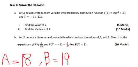 Solved Task Answer The Following A Let X Be A Discrete Chegg
