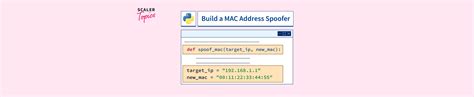 Build A Mac Address Spoofer In Python Scaler Topics