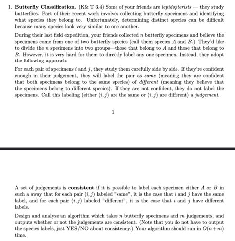 Solved 1 Butterfly Classification Kand T 34 Some Of Your