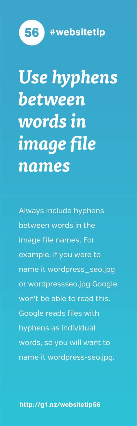 Websitetip No 56 Use Hyphens Between Words In Image File Names
