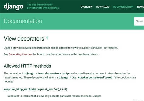 19、django开发总结：自带的常用装饰器应用场景及正确使用方法总结 django 装饰器 csdn博客