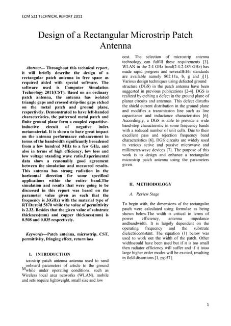 Microstrip Patch Antenna Using Hfss Pptx Physics Science