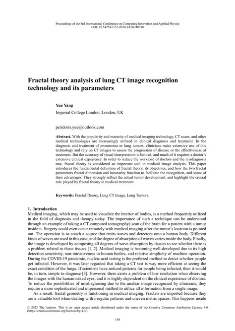 Pdf Fractal Theory Analysis Of Lung Ct Image Recognition Technology And Its Parameters