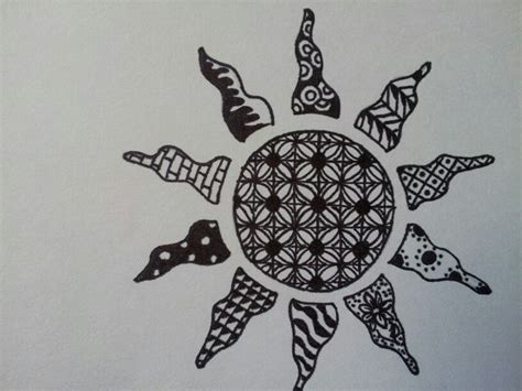 Zentangle Sun Drawing