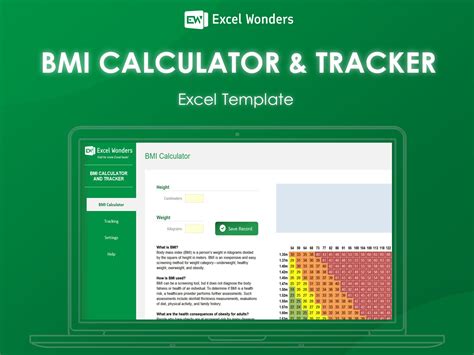 Bmi Calculator And Tracker Excel Template Easy To Use Tool For Health And Fitness Tracking Bmi