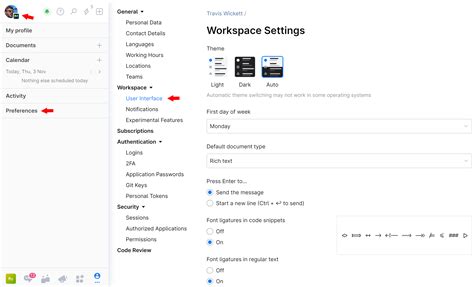 preferences customize ui jetbrains space documentation