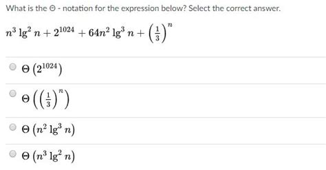 solved what is the theta notation for the expression