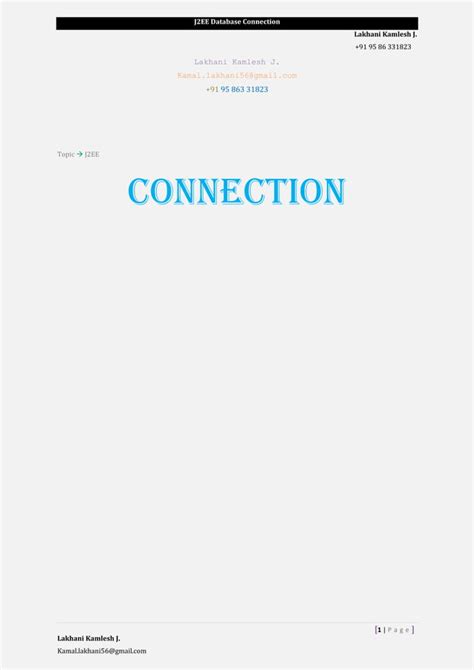 Connection Database Pdf