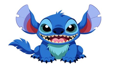 Mischievous Stitch Posing With Wild Blue Energy Stock Image Image Of
