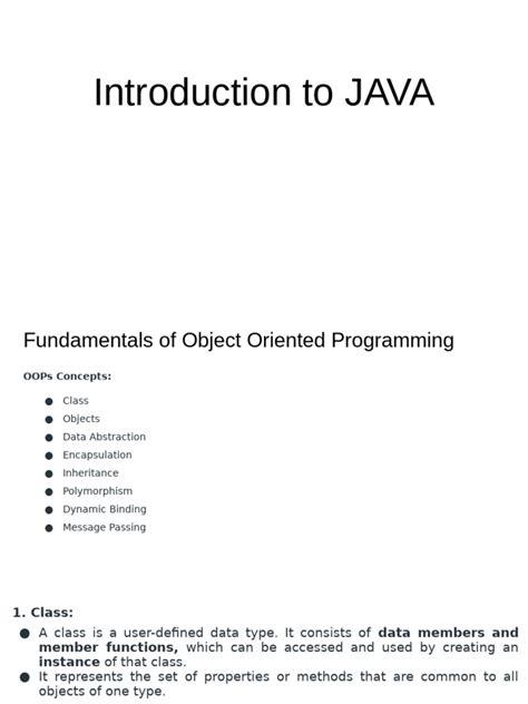 Java Oop Concepts And Features Explained Pdf Java Programming