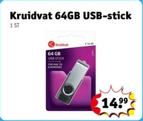 Kruidvat 64gb Usb Stick Aanbieding Bij Kruidvat