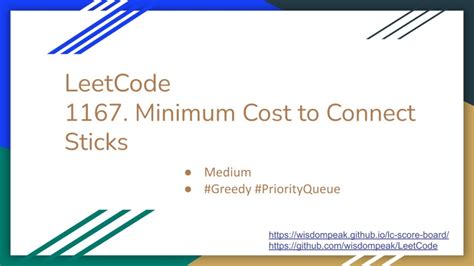 【每日一题】1167 Minimum Cost To Connect Sticks 682021 Youtube