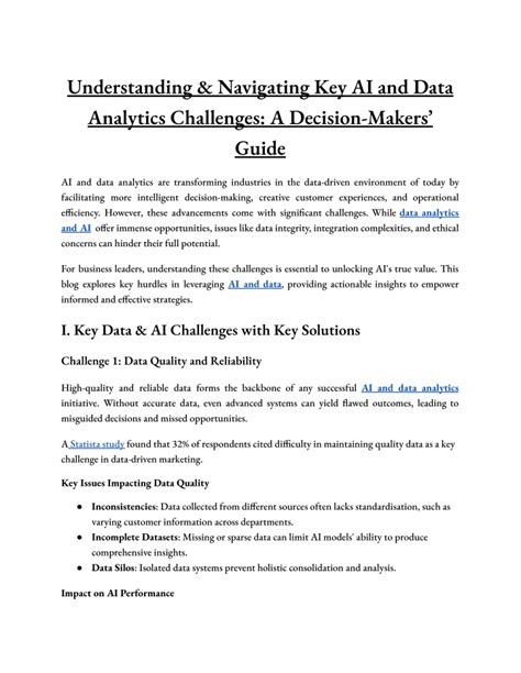 Ppt Understanding And Navigating Key Ai And Data Analytics Challenges