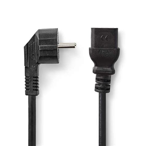 Power Cable Plug With Earth Contact Male Iec 320 C19 Angled Straight Nickel Plated 2