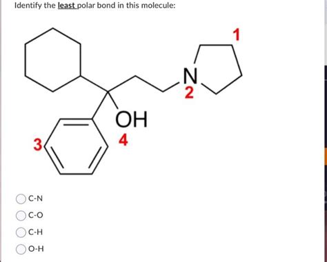 Solved Identify The Least Polar Bond In This Molecule 3 C N