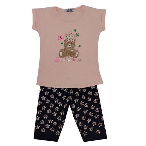 قیمت ست تی شرت و شلوار دخترانه ام جی مدل ستاره کد 05