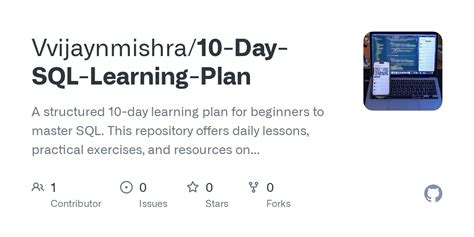 Github Vvijaynmishra10 Day Sql Learning Plan A Structured 10 Day Learning Plan For Beginners