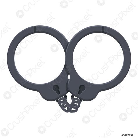 Bondage Handcuff Icon Cartoon Vector Police Crime Stock Vector