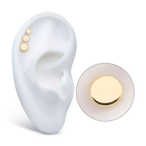 14k Gold Internally Threaded Disk Top Arakna Body Jewelry